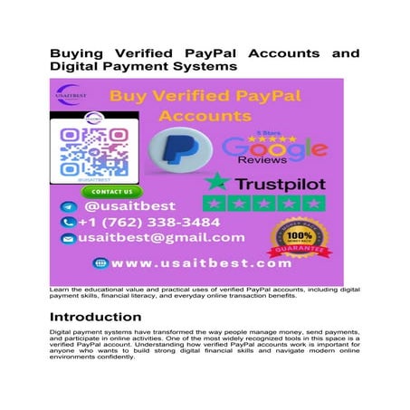 Understanding Verified PayPal Accounts: Benefits, Uses, and Educational ...