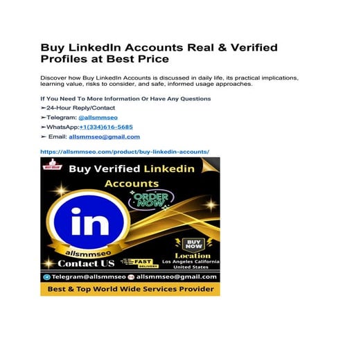 Buy LinkedIn Accounts Real & Verified Profiles at Best Price.docx
