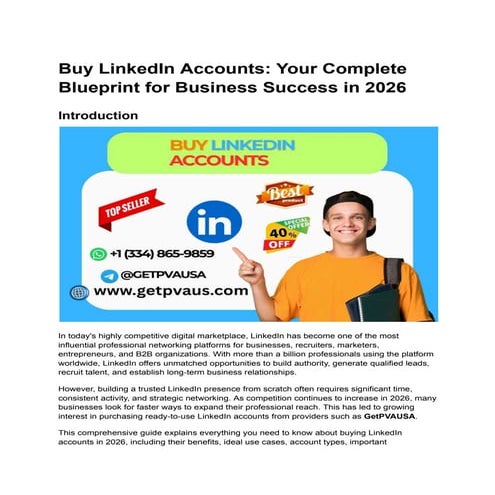 Buy LinkedIn Accounts: The 2026 Professional Marketing Guide from ...