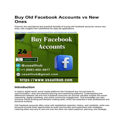 Buy Old Facebook Accounts vs New Ones.docx