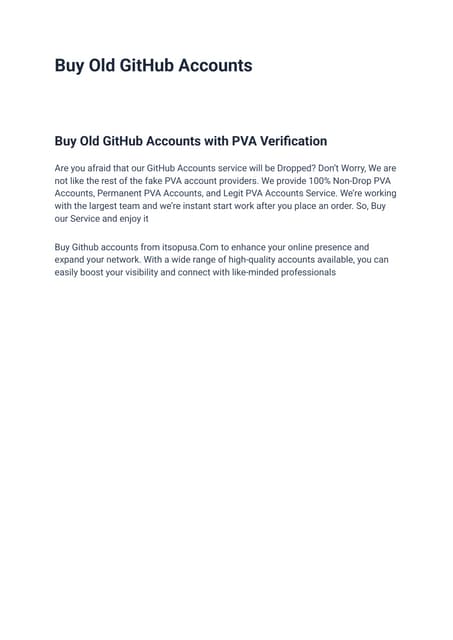 Buy GitHub Account | PDF | Business | Business and Finance