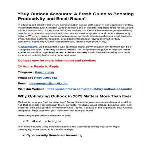 Outlook training slides | PPTX