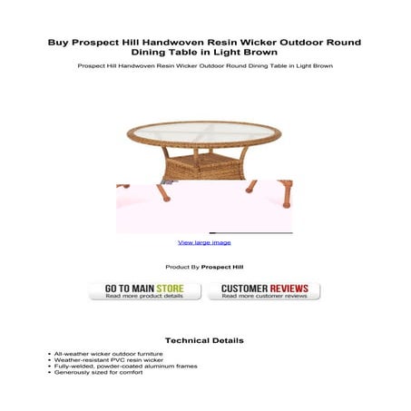 Buy prospect hill handwoven resin wicker outdoor round dining table in ...