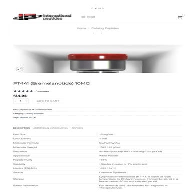 Buy PT 141 from International Peptides | PDF | Chemistry | Science