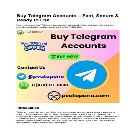 Premium Telegram Accounts – Fast Delivery, Secure & Fully Verified.docx