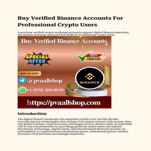 Buy Verified Binance Accounts For Professional Crypto Users.pdf