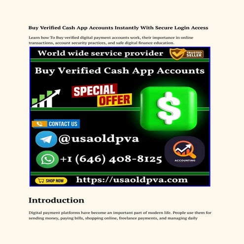 Buy Verified Cash App Accounts Instantly With Secure Login Access.docx