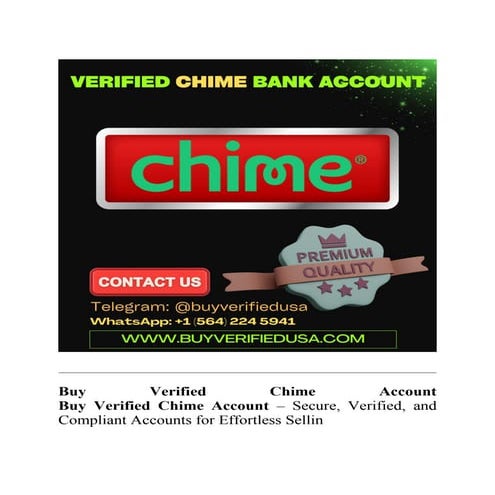 Buy Verified Chime Accounts | Instant Delivery & Secure Access | PDF