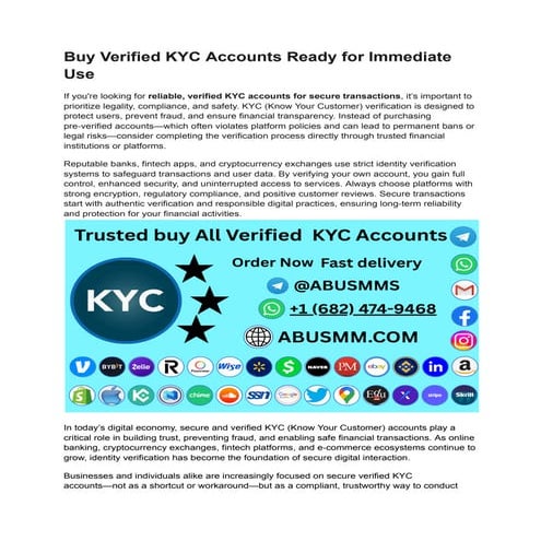 The Complete Guide to Successful KYC Account Verification | PDF