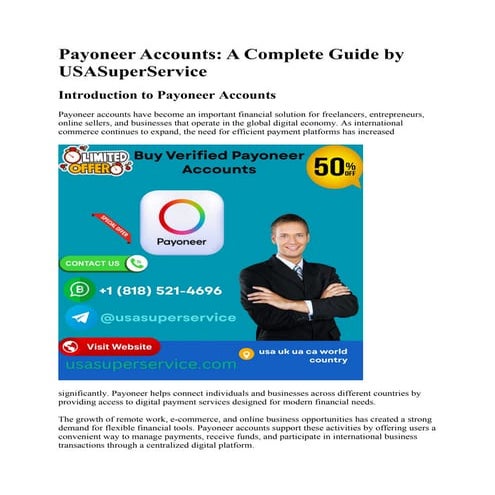 Buy Verified Payoneer Accounts 2026 – Reliable Solutions for Global ...