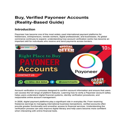 The A - Z Guide Of Buy Verified Payoneer Accounts In 2026 From ...