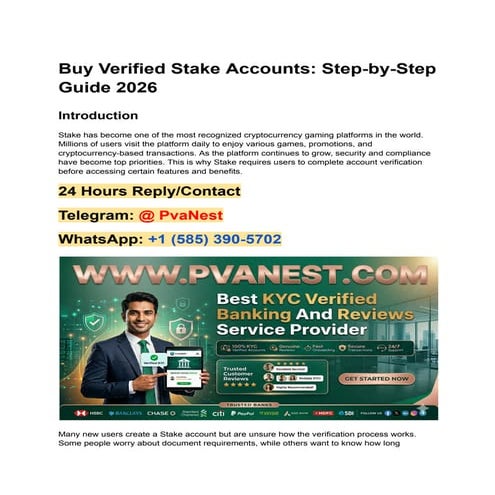 Buy Verified Stake Accounts_ Step-by-Step Guide 2026 | PDF