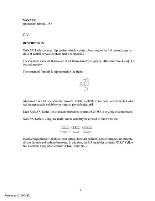 Xanax Vs Xanax XR | PPTX