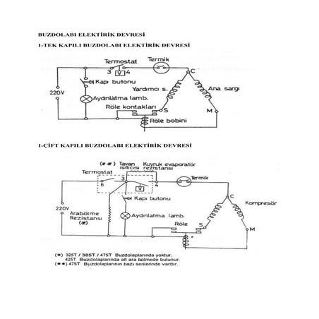 Buzdolabının Elektrik Devresi ve Kullanılan Elemanlar | DOC
