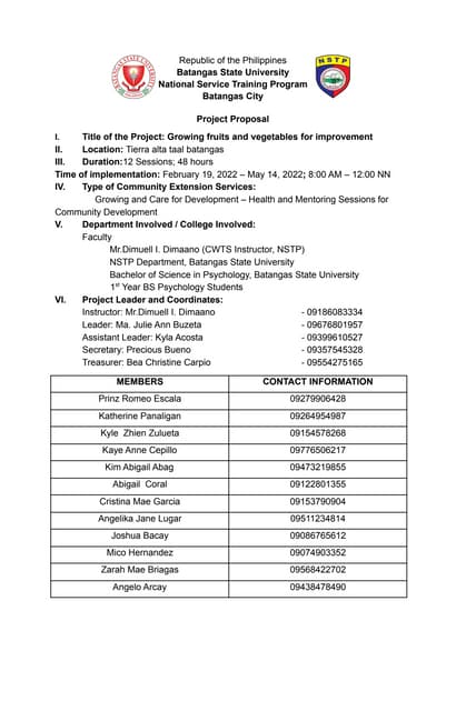 Gulayaan sa Paaralan Project [GPP] - Project Proposal for FY 2014 | PDF