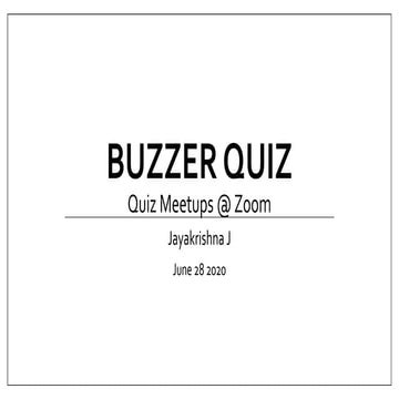 Buzzer Quiz on Zoom | PDF