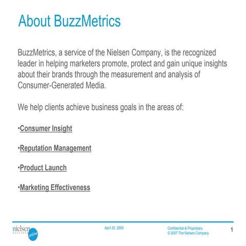 Buzzmetrics, Introduction To | PDF