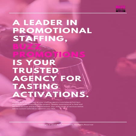 Buzz promotions Australia Tasting info Package | PDF | Sales and ...