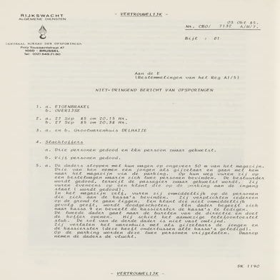 Bende van Nijvel - Overvallen Eigenbrakel en Overijse - Bericht van ...