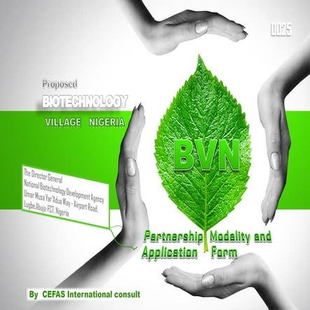 Biotechnology Village Nigeria P P partnership modality and application ...