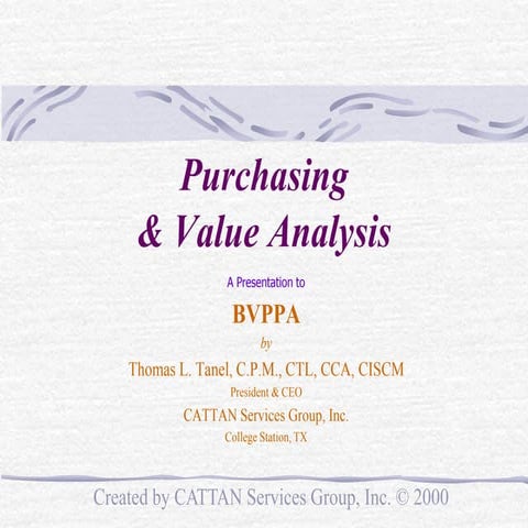 Purchasing & Value Analysis | PPTX