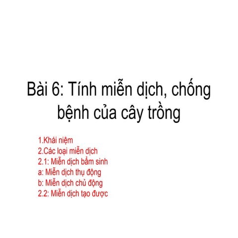 BVTV - Miễn dịch ở thực vật | PPT