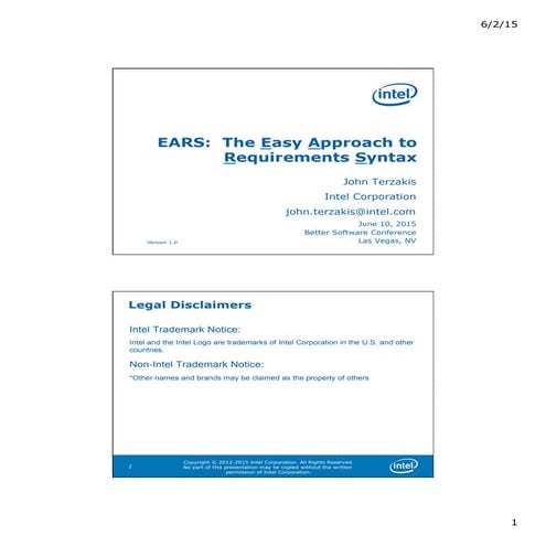 EARS: The Easy Approach to Requirements Syntax | PDF