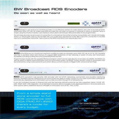 BW Broadcast RDS range | PDF