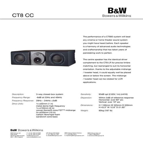 Bw ct8 cc fiche produit | PDF