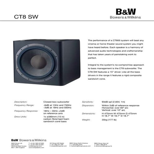 Bw ct8 sw fiche produit | PDF