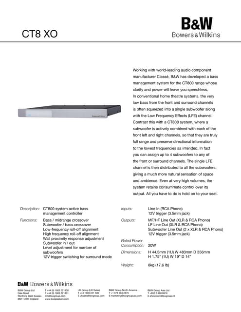 Bw m1 fiche produit | PDF | Musical Instruments | Hobbies & Interests