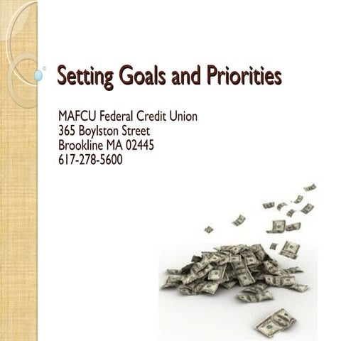 Setting Financial Goals Presentation | PPT