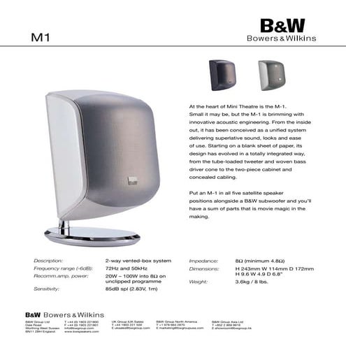 Bw m1 fiche produit | PDF | Musical Instruments | Hobbies & Interests