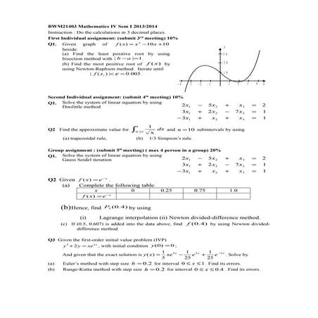 NUMERICAL METHODS MULTIPLE CHOICE QUESTIONS | DOC
