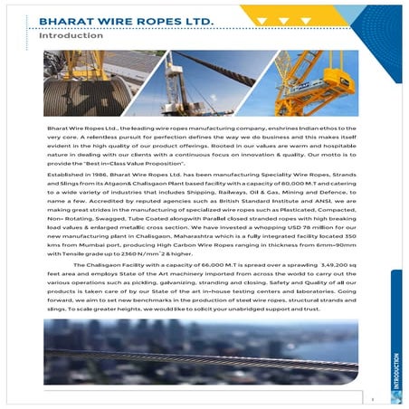 ONE OF WORLD'S LARGEST MANUFACTURER OF STEEL WIRE ROPES | PDF