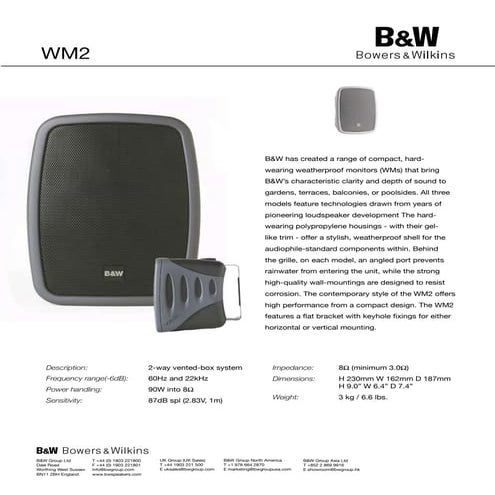 Bw wm2 fiche produit | PDF