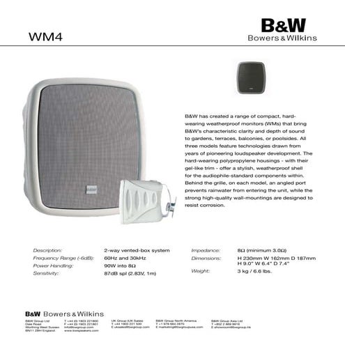 Bw wm4 fiche produit | PDF