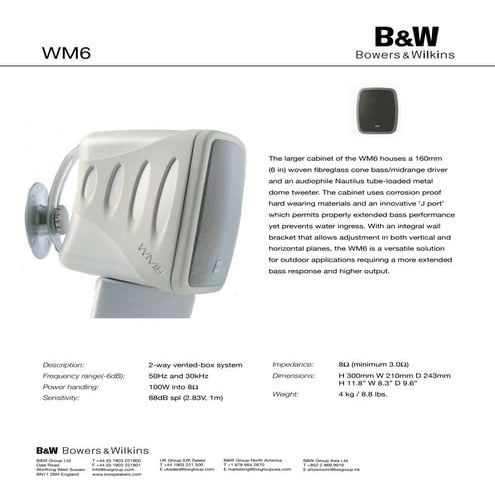 Bw wm6 fiche produit | PDF