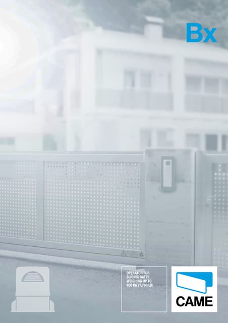CAME - BX 243 OPERATOR FOR SLIDING GATES WEIGHING UP TO 300 k G (661.4 ...