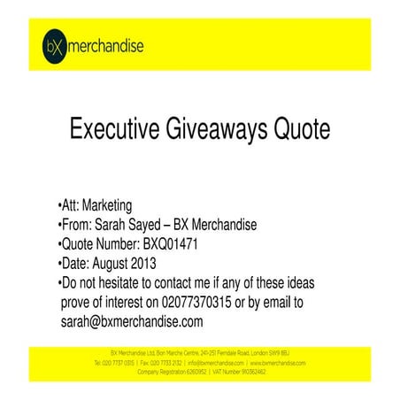 Executive Merchandise Quote | PDF