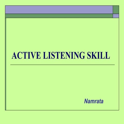 Active listening skill | PPT