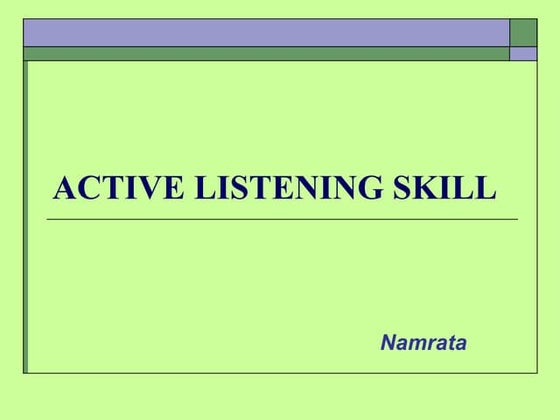 Active Listening Presentation | PPT