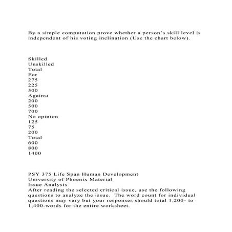 By a simple computation prove whether a person’s skill level is in.docx