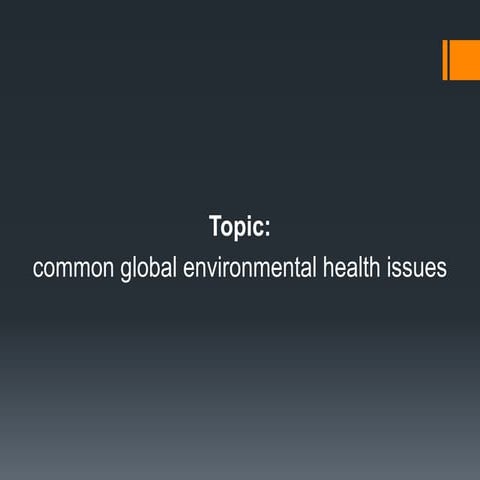 common Global Environmental Health Issues | PPTX