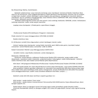 setting motorola gm 338 | DOCX