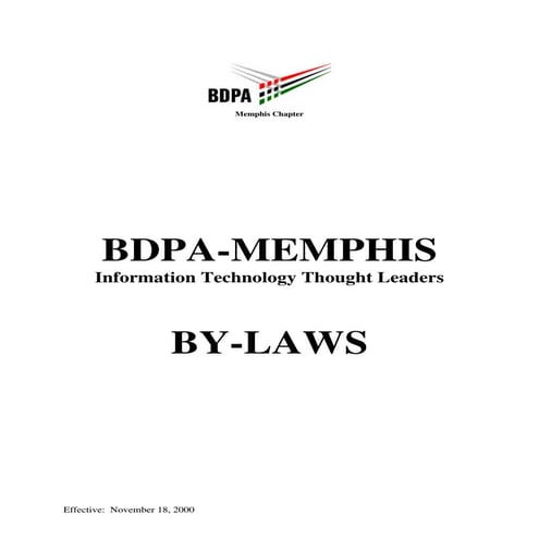 Bylaws: BDPA Memphis | PDF