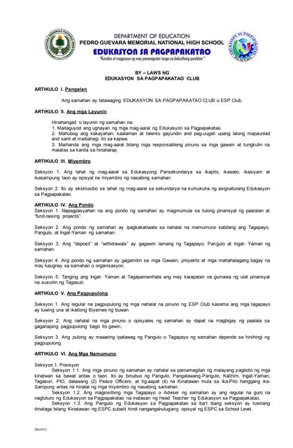 Esp club project proposal | DOC | Professional School | Postgraduate ...