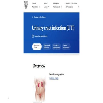 By Mayo Clinic Staff Urinary tract infection (UTI) care at Mayo Clinic.pptx