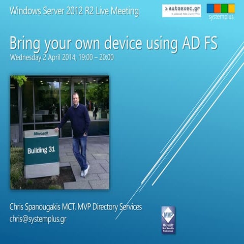 WINDOWS SERVER 2012 R2: Bring Your Own Device Using AD Federation ...