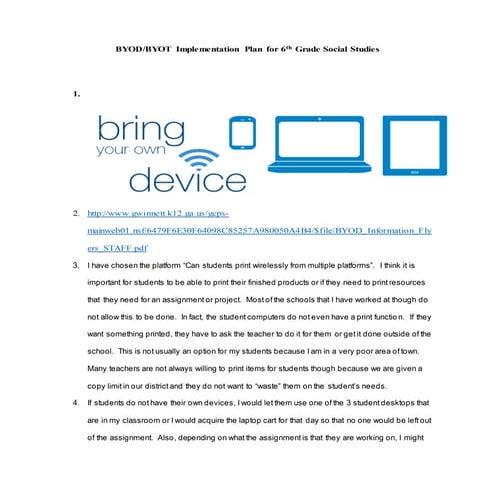 Byod implementation plan | DOCX
